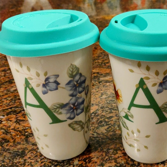 Lenox | Kitchen | Lenox Ceramic Coffee Mugs Initial A | Poshmark